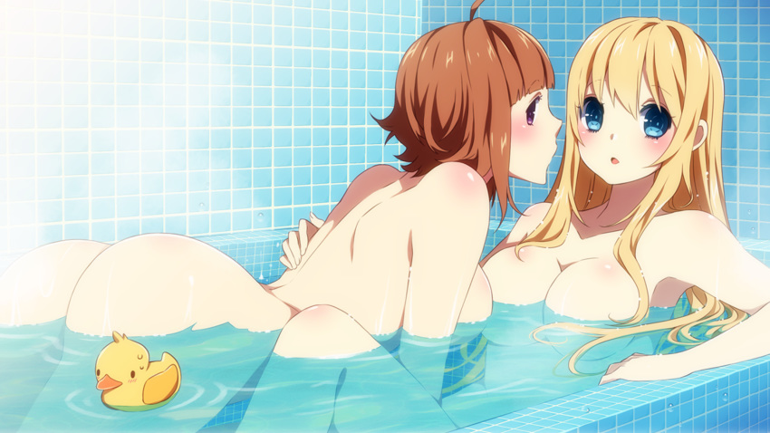 Rule 34 2girls Ass Bath Blonde Hair Blue Eyes Breasts Brown Hair 4533