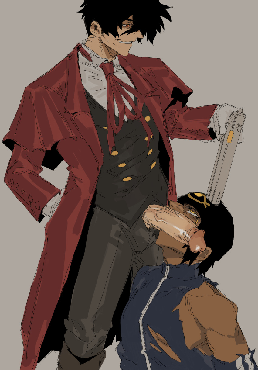 Rule 34 2boys Alucard Hellsing Artist Request Cock Against Cheek 4542