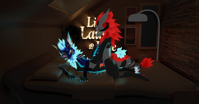 Rule 34 3d Anthro Artist Nardoragongamingyt Blender Artwork Bodily Fluids Breasts Duo