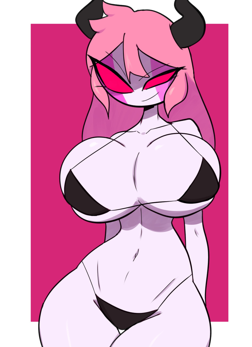 Rule 34 Belly Button Bikini Black Bikini Demon Demon Girl Demon Horns