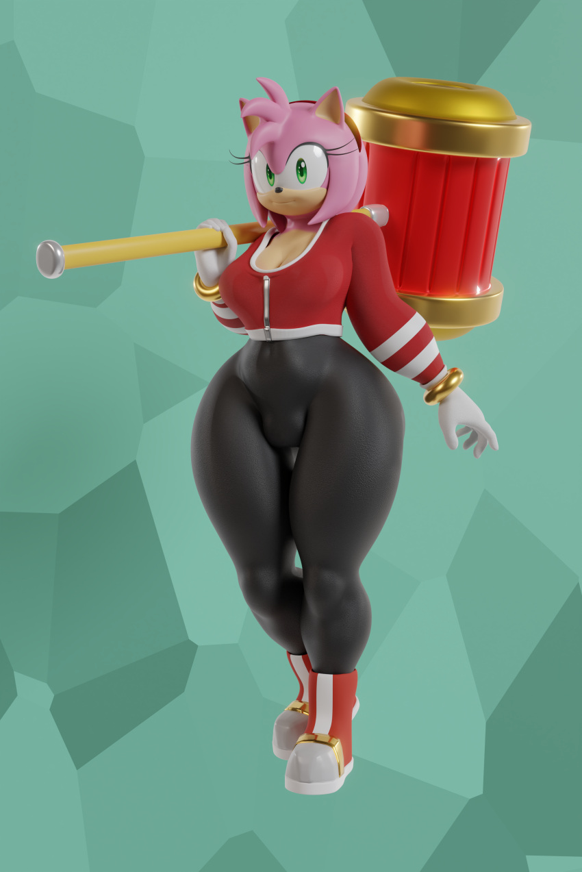 Rule 34 3d Artwork 3d Model Amy Rose Anthro Coel3d Curvy Female Gym Clothes Hedgehog