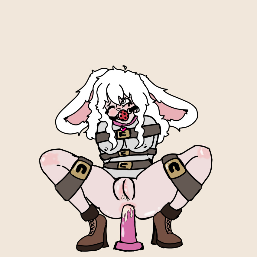 Rule 34 Ball Gag Bondage Bound Bunny Girl Dildo In Ass Female Gag 8210