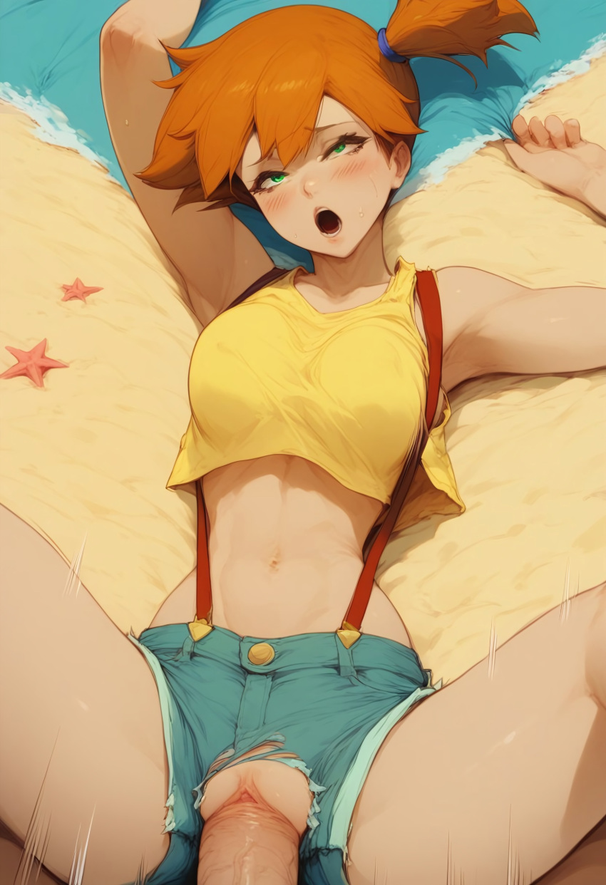 Rule 34 1girls Ai Generated Beach Blush Civitai Female Green Eyes