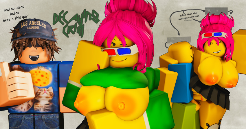 Rule 34 3d Glasses Crimstuff Female Noob Roblox Original Character 0288