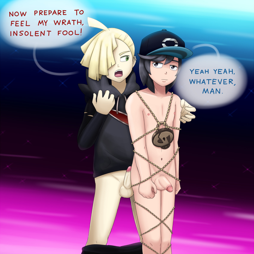 Rule 34 Black Hair Blonde Hair Bored Chained Up Elio Pokemon