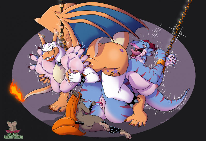 Rule 34 Anthro Anthro On Anthro Ass Biped Bondage Bound Breasts Charizard Clothing Feet Female