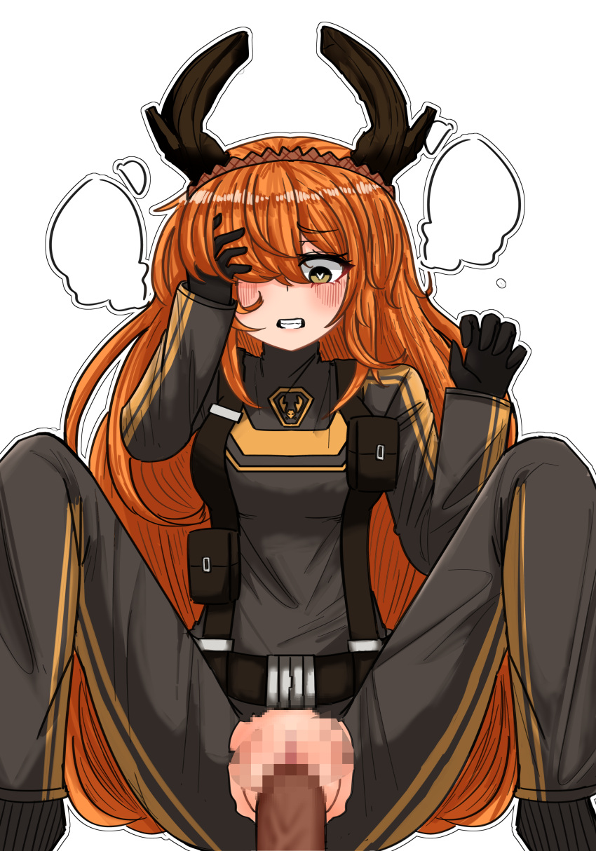 Rule 34 Antlers Blush Censored Clenched Teeth Clothed Sex Female