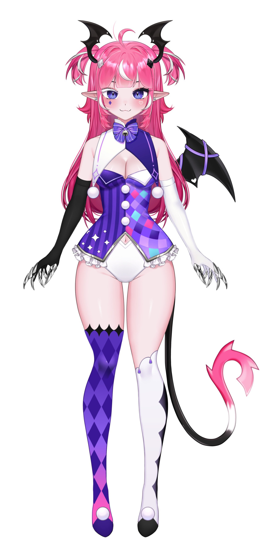 Rule 34 Ahoge Asymmetrical Legwear Bangs Blush Bow Bowtie Breasts
