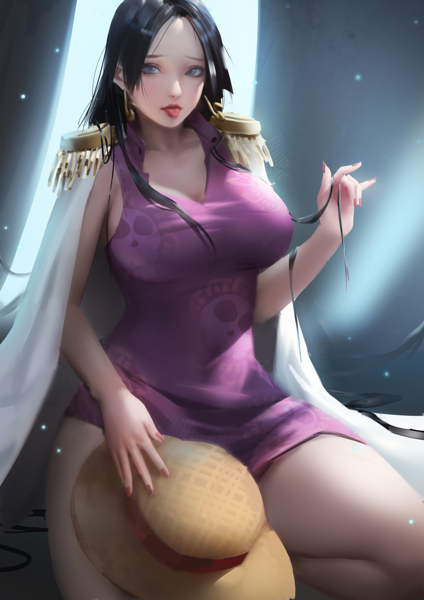 Rule 34 1girls Big Breasts Black Hair Blue Eyes Boa Hancock Bread