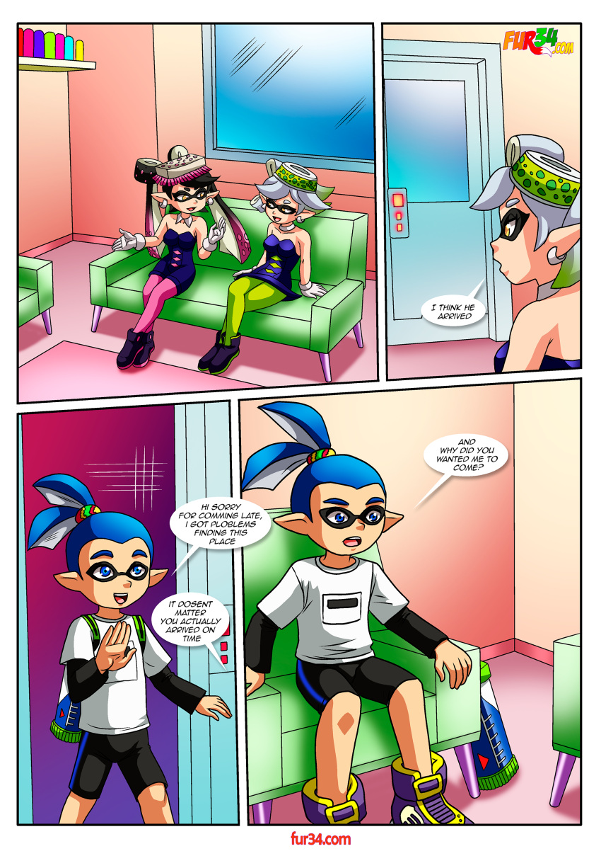 Rule 34 1boy 2girls Bbmbbf Callie Splatoon Comic Female Fur34 7503