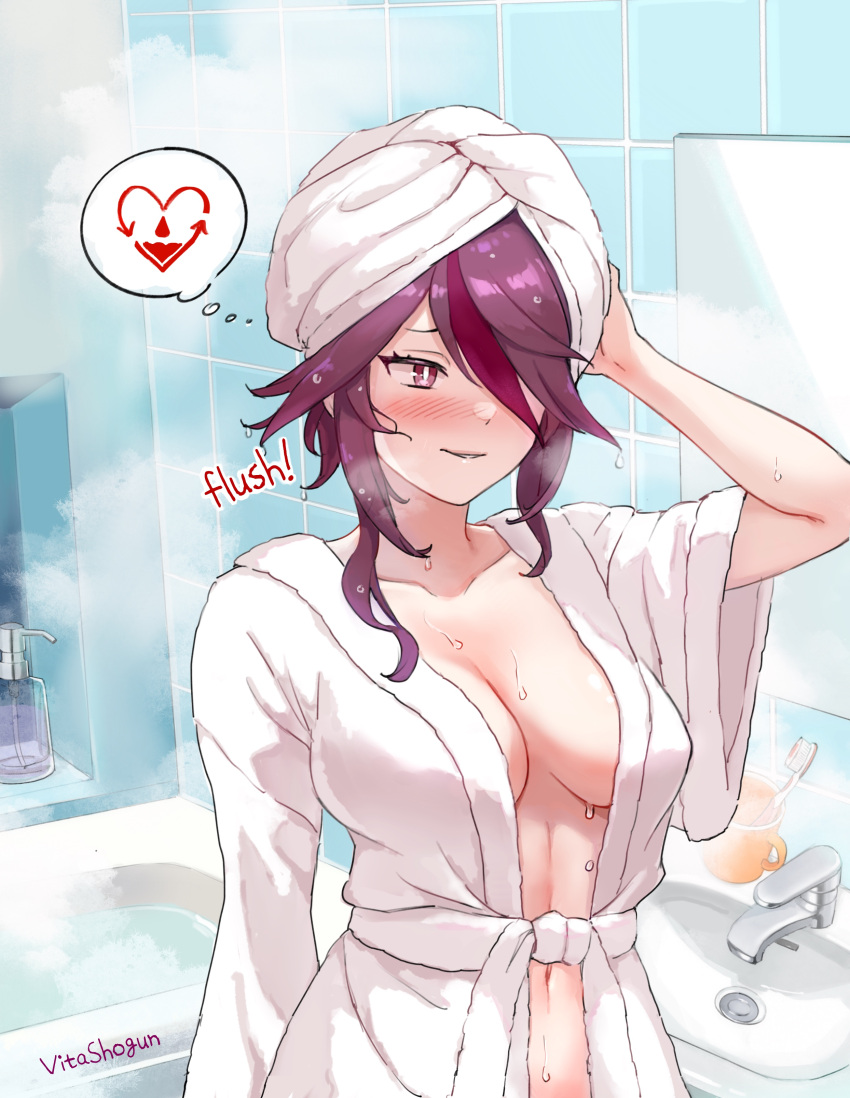 Rule 34 1girls Absurdres After Bathing Artist Name Bathrobe Bathroom