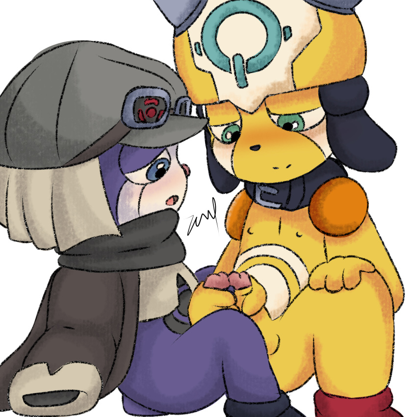 Rule 34 Appmon Species Bandai Namco Blush Clothed Clothing Digimon Digimon Species Duo