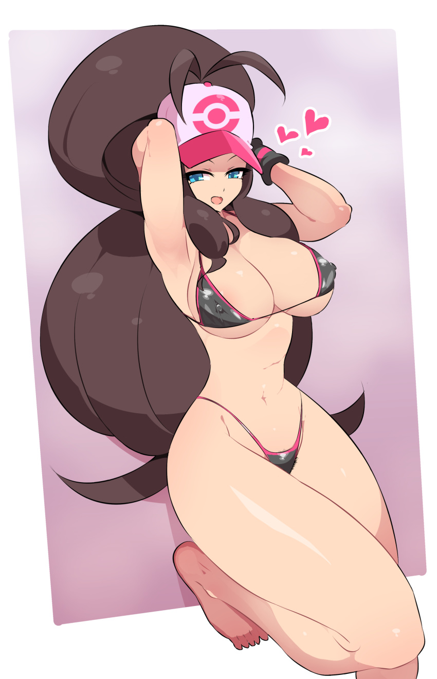 Rule 34 1girls Ahoge Armpits Arms Up Bikini Blue Eyes Breasts Brown 8937