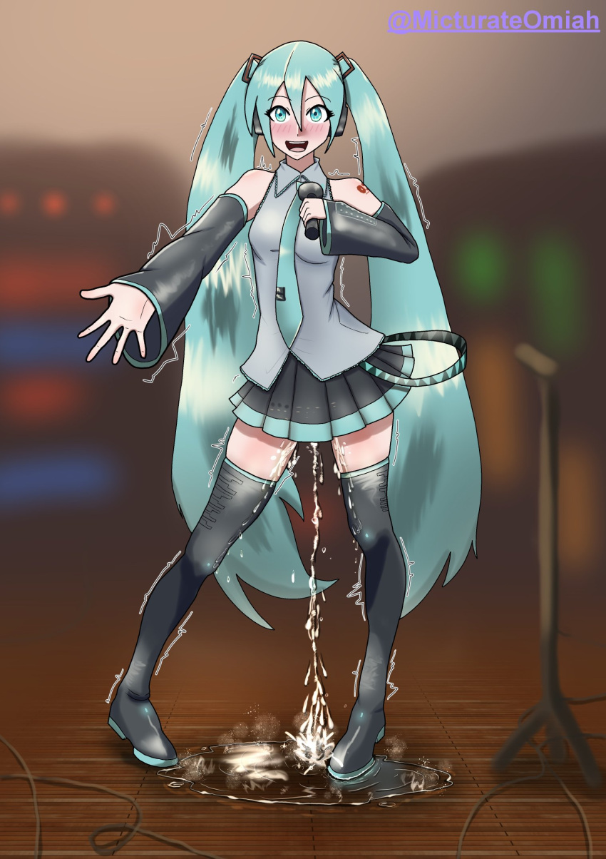 Rule 34 Blush Hatsune Miku Light Blush Micturate Omiah Omorashi