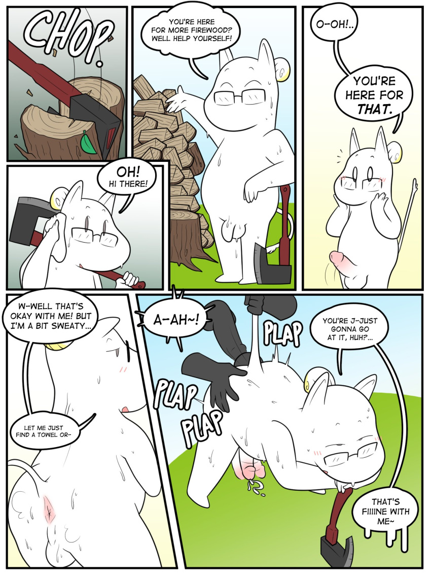 Rule 34 3 4 All Fours Anal Anthro Anus Axe Becoming Erect Blush Bodily Fluids Bran Draws