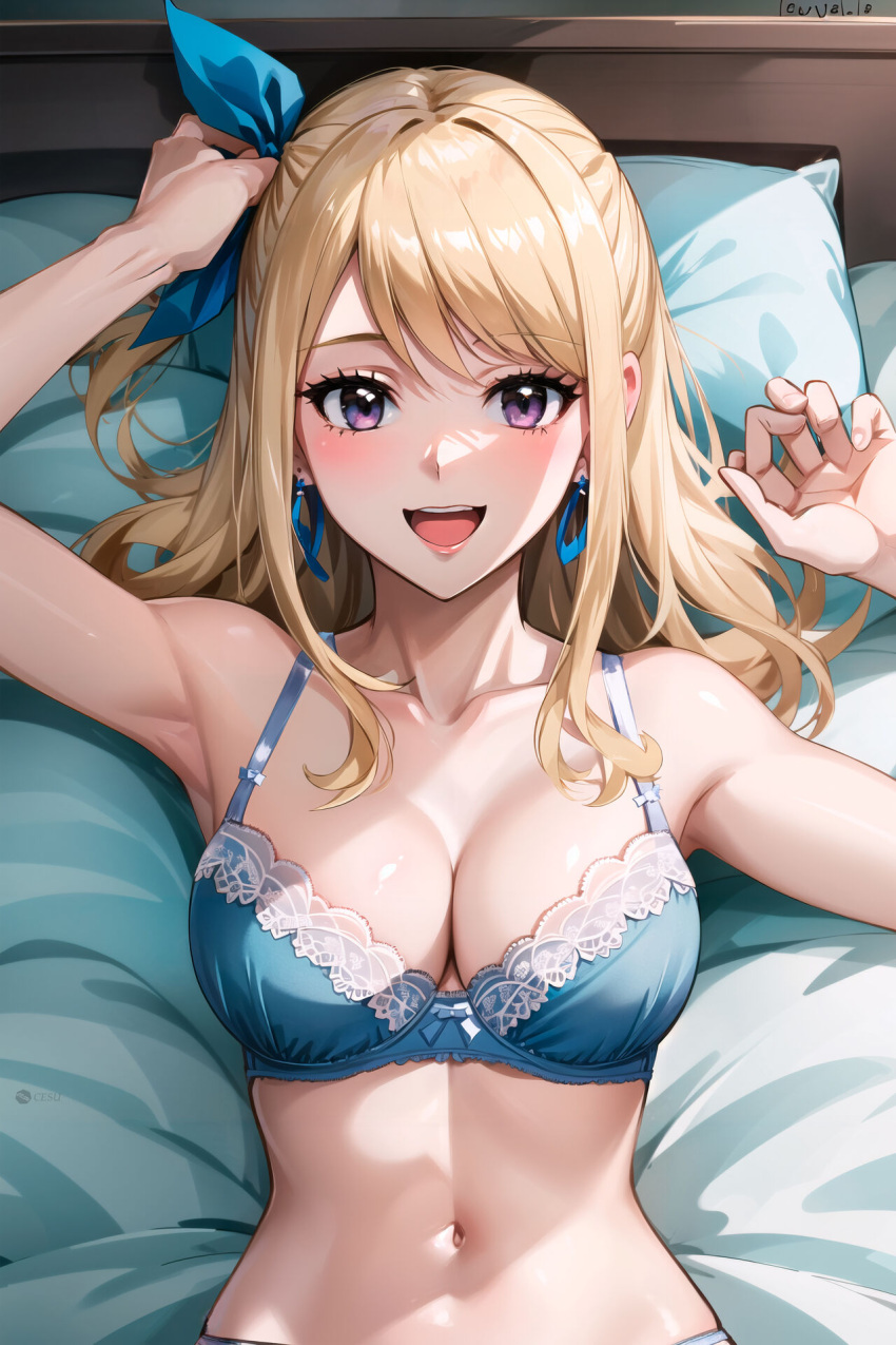 Rule 34 Ai Generated Bed Blonde Hair Blue Lingerie Blush Eyes Fairy