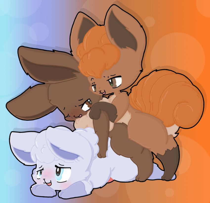 Rule 34 All Fours Alolan Vulpix Anal Anal Sex Blush Brown Body Canid