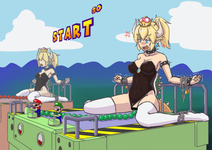 Rule 34 Animated Belly Inflation Bowsette Close To Bursting Colucolu