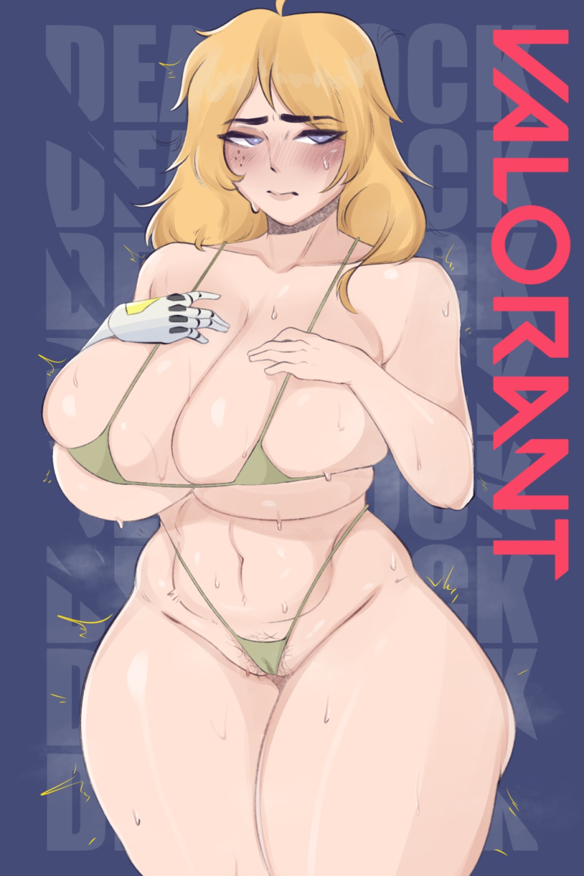 Rule 34 1girls Bikini Blonde Hair Blue Eyes Blush Breasts Deadlock 9917