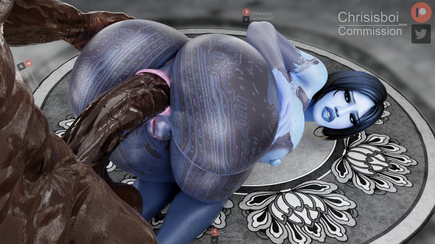 Rule 34 3d 3d Artwork Chrisisboi Cortana Dark Skinned Male Halo Series Interracial 12407109