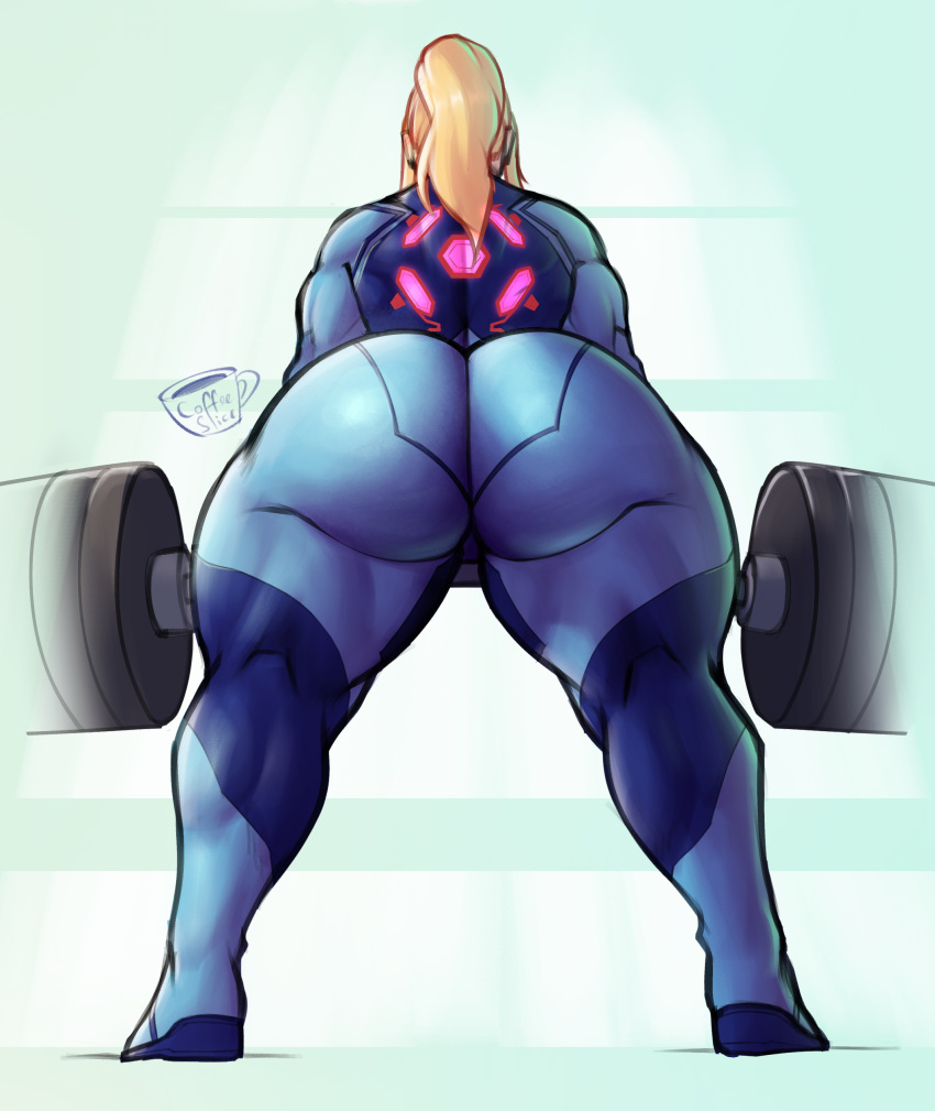 Rule 34 Back View Big Ass Blonde Hair Bodysuit Coffeeslice Dat Ass Huge Ass Metroid Nintendo
