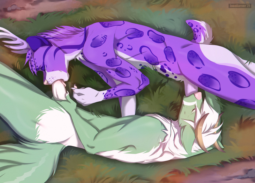 Rule 34 69 Position Absurd Res Anthro Antlers Big Tail Capreoline Cervid Cleovelot Closed Eyes