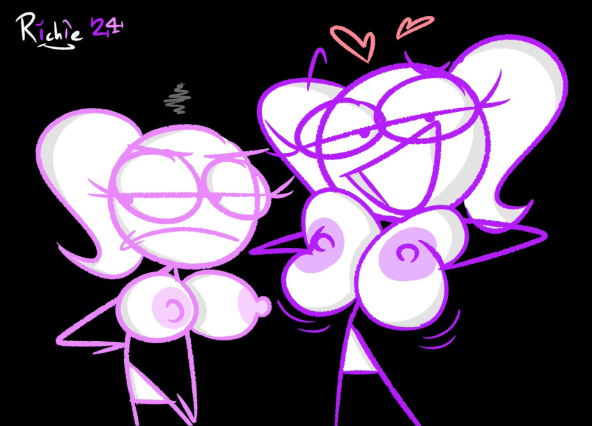 Rule 34 2girls Annoyed Annoyed Expression Annoying Watermark Black