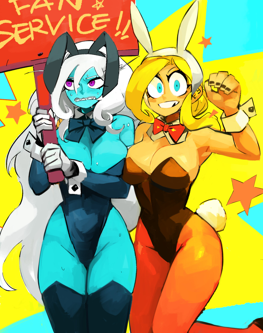 Rule 34 2021 2girls 33dot Adventure Time Blue Eyes Bowtie Bunnysuit 1140