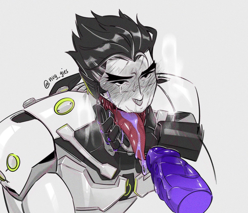 Rule 34 After Sex Anthro Black Hair Blizzard Entertainment Blush Bodily Fluids Cum Cybernetics