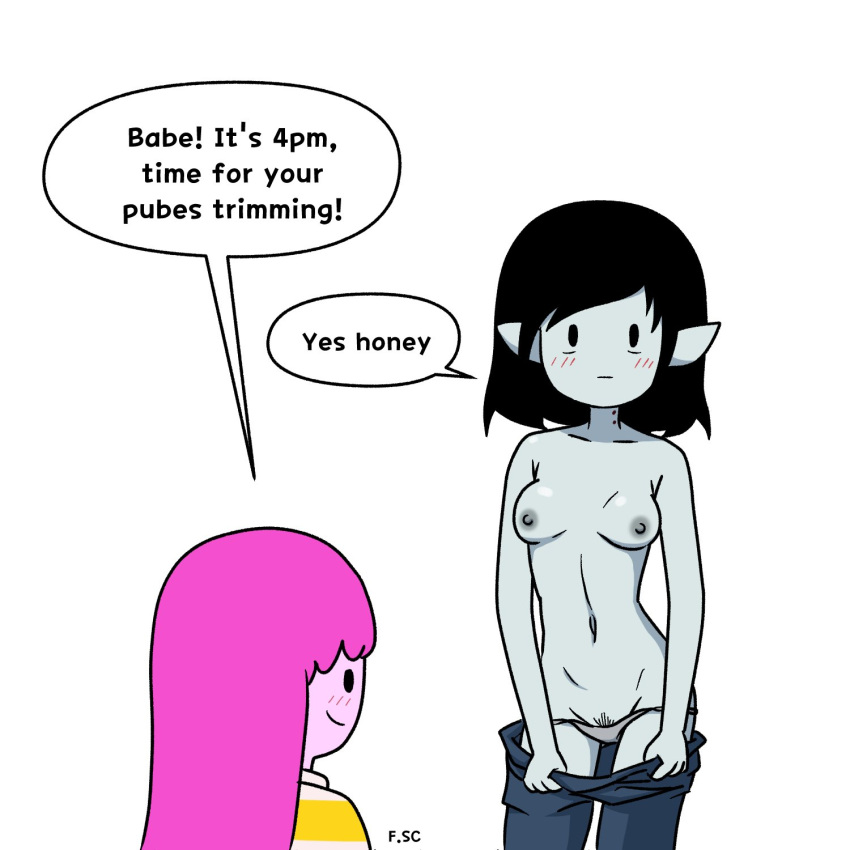 Rule 34 Adventure Time Black Hair Blush Cartoon Network Cute Fizzyspidercider Grey Body
