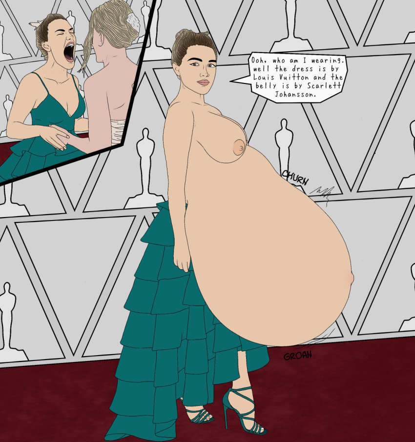 Rule 34 Actress Belly Big Belly Breasts Celebrity Clothing Dress 3339
