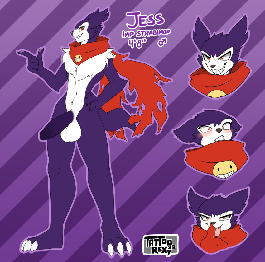 Rule 34 Anthro Balls Bandai Namco Blush Claws Clothing Demon Digimon Digimon Species