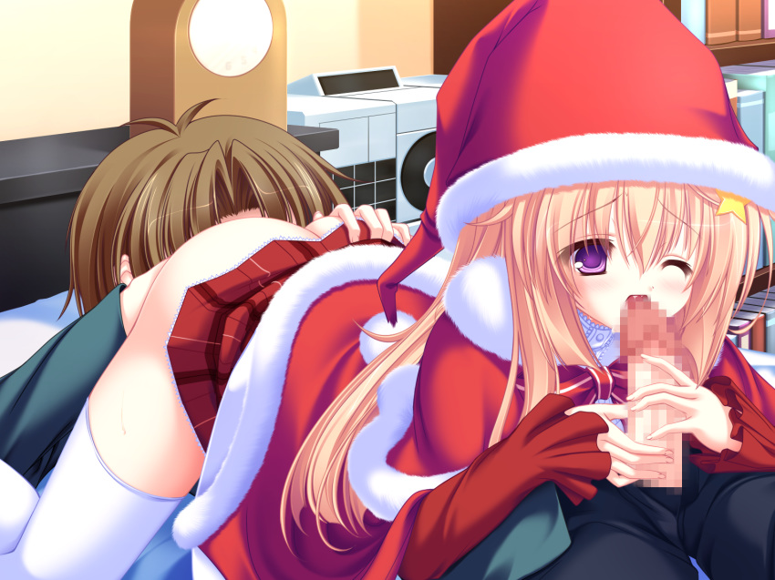 Rule 34 Blonde Hair Censored Fellatio Game Cg Hair Meri Chri Mikagami Mamizu Nopan Oral Penis