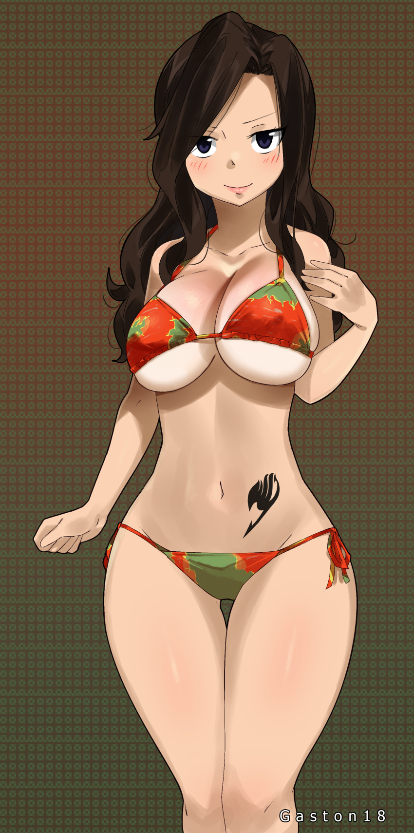 Rule 34 Big Breasts Bikini Black Hair Brown Skin Cana Alberona Fairy Tail Gaston18 Thick