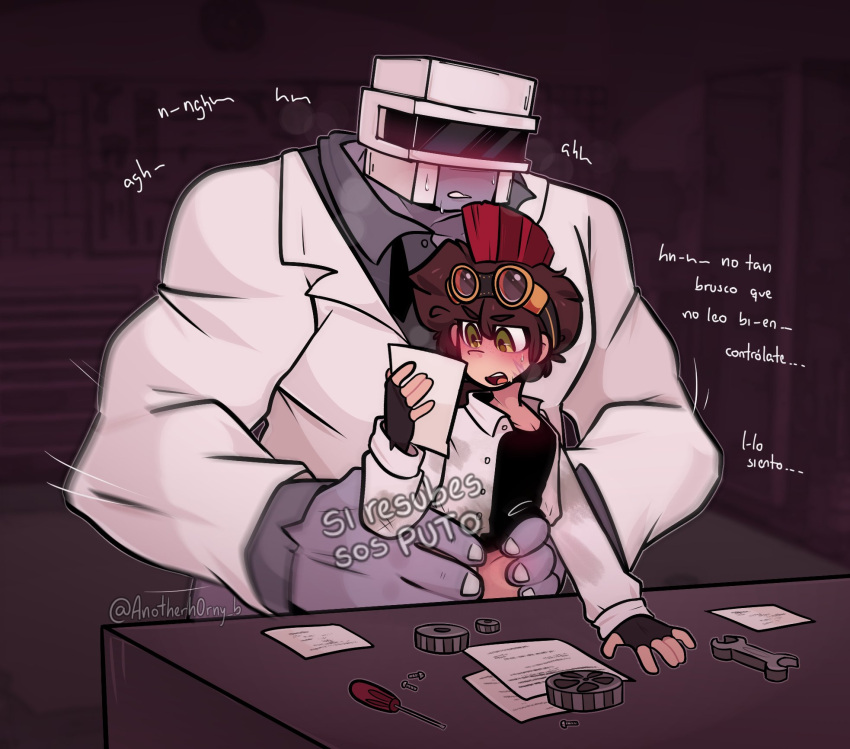 Rule 34 Anal Anal Sex Android Anotherh0rny B Anthro Bara Barazoku Bigger Male Blush Brown Hair
