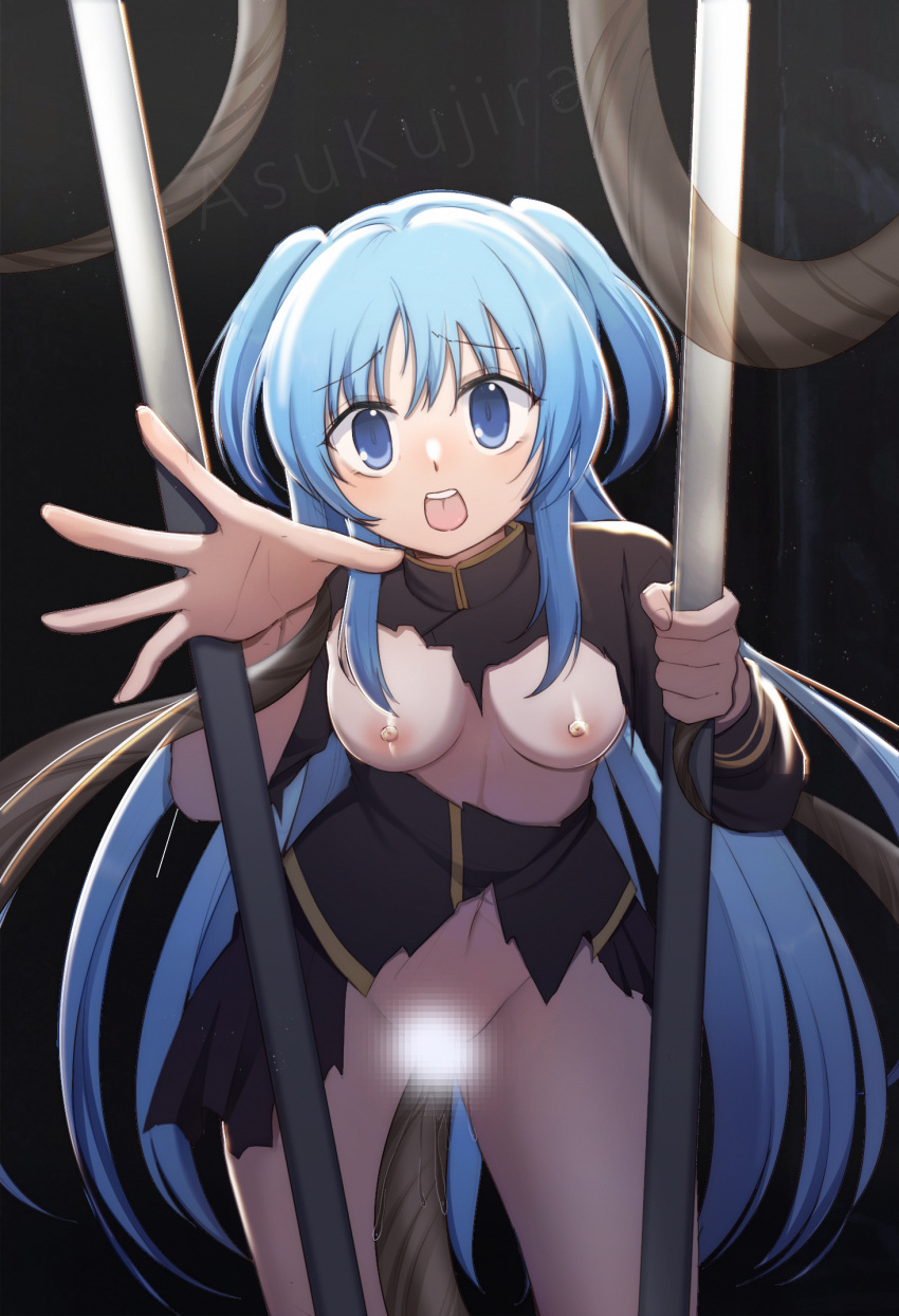 Rule 34 1girls Asukujira Blue Eyes Blue Hair Bottomless Cell Cell 4194