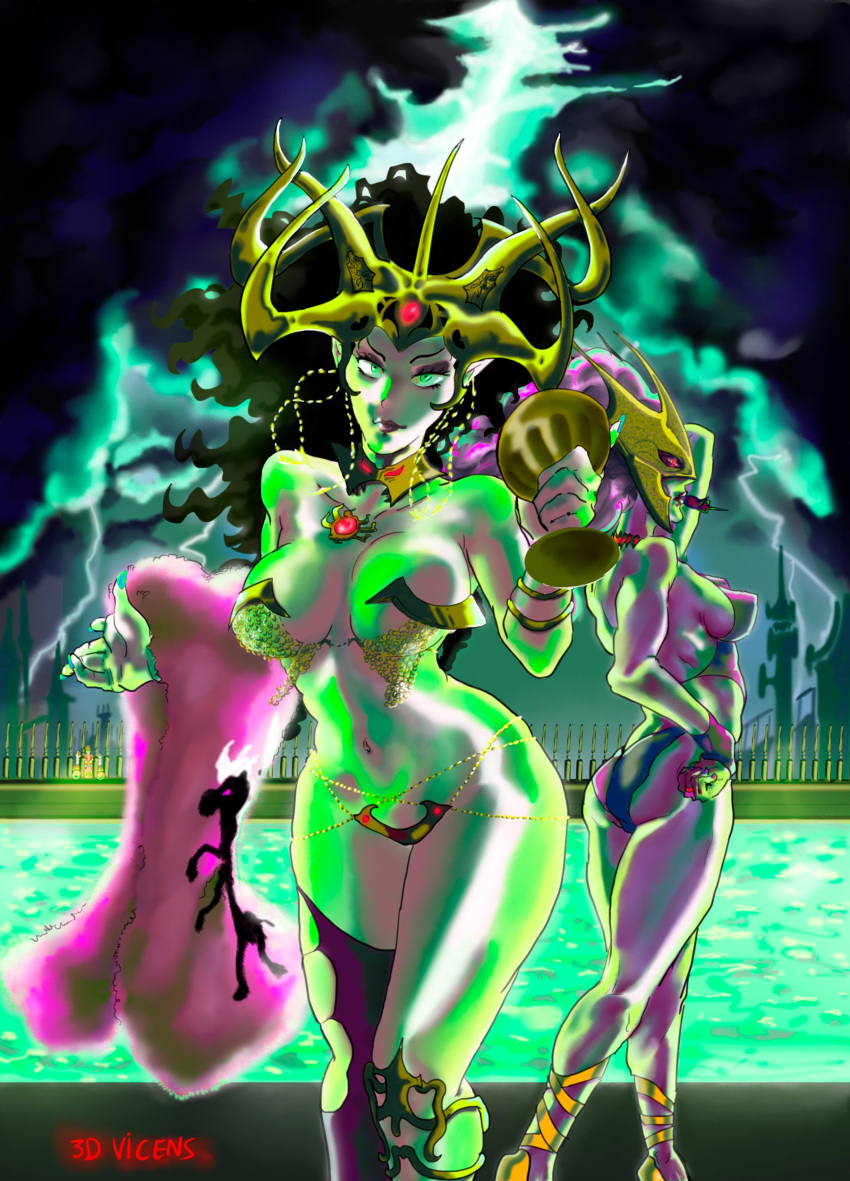Rule 34 2girls 3d Vicens Black Hair Crone Hellebron Dark Elf Druchii 2107