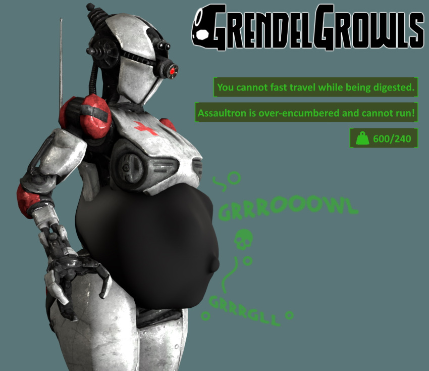 Rule 34 Assaultron Bethesda Softworks Big Belly Big Breasts Digestion 7887