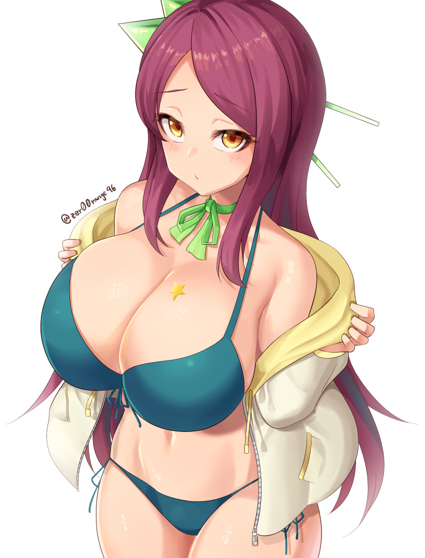 Rule 34 1girls Ajidot Bikini Blush Bowtie Breasts Cleavage Commission 8410