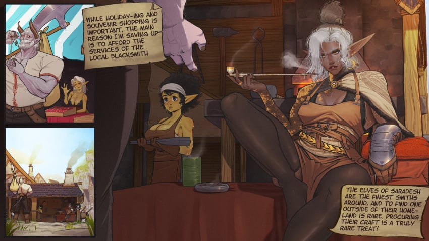 Rule 34 Afro Black Hair Comic Cow Horns Cow Tail Dark Skinned Female