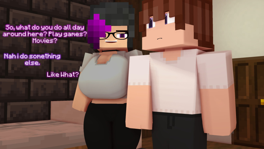 Rule 34 3d Before Sex Big Breasts Glasses Mine Imator Minecraft