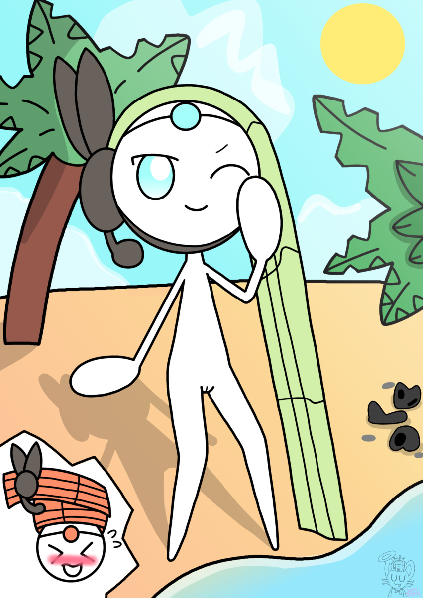Rule 34 Ambiguous Gender Beach Blush Bodily Fluids Digital Media Artwork Duo Female Female