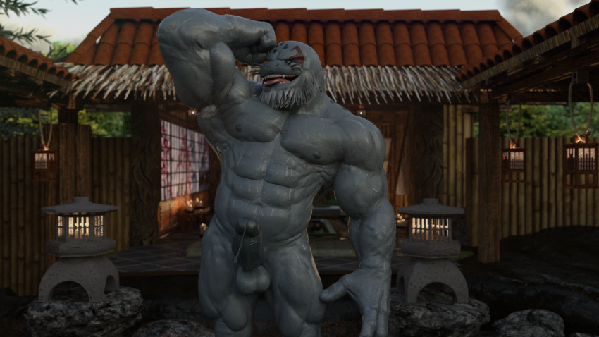 Rule 34 3d 3d Artwork Anthro Balls Bara Barazoku Beard Boner 3611