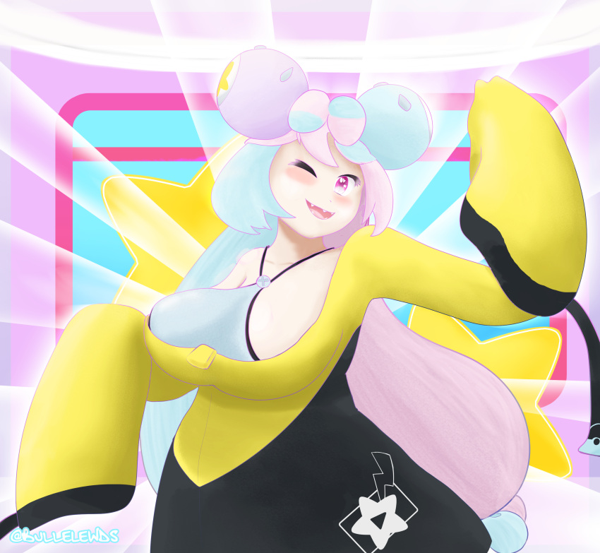 Rule 34 1girls Big Breasts Blue Hair Bullelewds Electric Type Fancy 6660