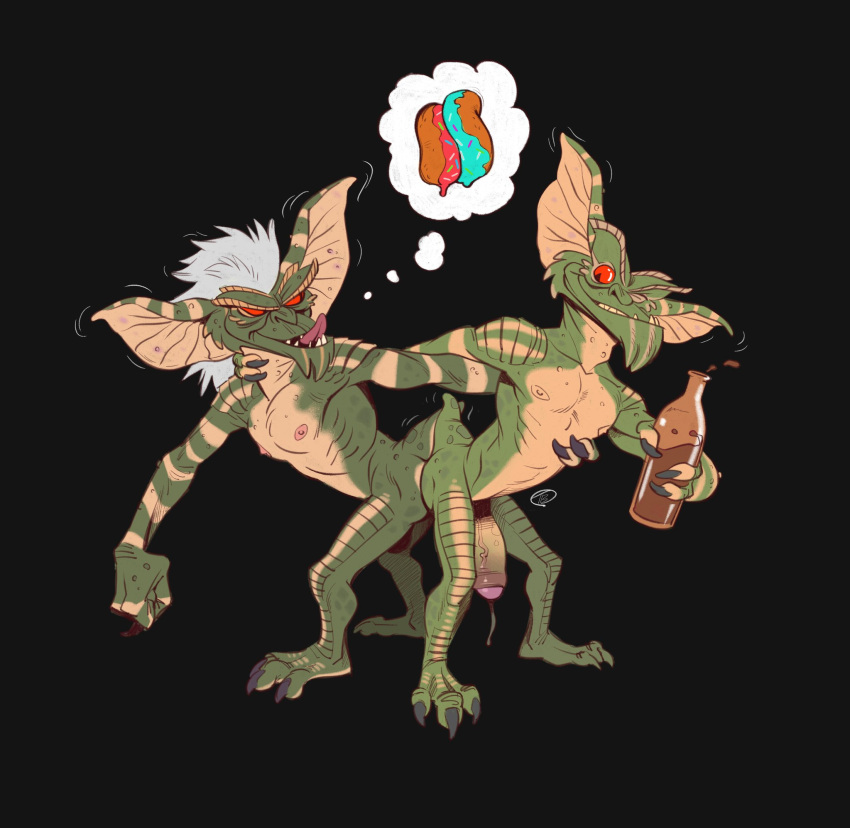 Rule 34 Alcohol Anthro Anus Kiss Ass To Ass Beverage Bulgemonster Duo Earl Gremlins Green