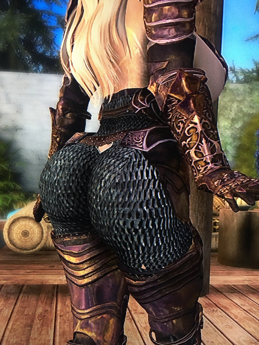 Rule 34 1girls Armor Ass Focus Blonde Hair Blue Eyes Dat Ass Game Cg Glasses Huge Ass Huge