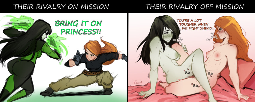 Rule 34 2girls Ass Barefoot Bawdy Before And After Belt Black Bodysuit Black Hair Blush
