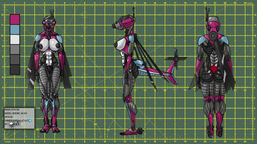 Rule 34 Aircraft Apache Justsomelurker Drqube Female Helicopter Helicopter Tail Humanoid
