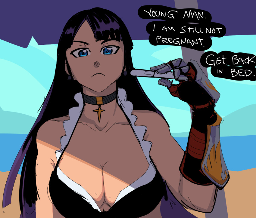 Rule 34 1girls Assertive Beach Big Breasts Blue Eyes Choker Cleavage Collarbone Color Fate