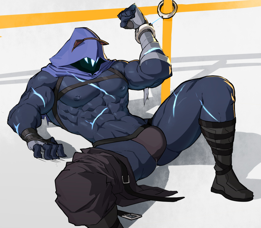Rule 34 2022 3 Eyes Abs Bandages Belt Belt Buckle Biceps Blue Scar